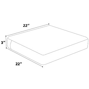 Favoyard Outdoor Chair Cushion 22 x 22 x 3 Inch Rainproof & 3-Year Fade Resistant Patio Furniture Cushions with Removable Cover and Adjustable Ties for Garden Sofa Couch Pads Set of 2, Blue