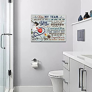 In This Office Canvas Wall Art Nurse Cap Stethoscope Painting For Wall Medical Staff Team Prints Dear My Team Nurses Gifts Artwork Inspirational Quotes Poster Framed Wall Decor For Office Decoration