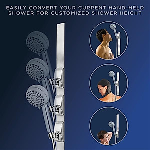 Waterpik Magnetic Slide Strip Accessory Kit, Chrome - For Handheld Shower Heads (not included) - Height Adjustable