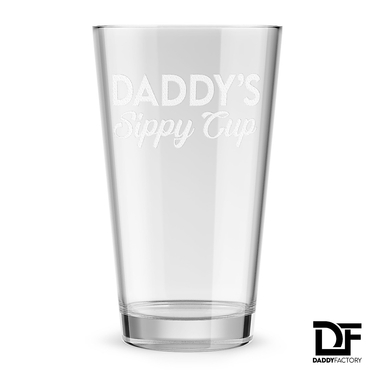 DADDY FACTORY Gifts For Dad Men Father's Day Beer Glass Cup - Funny Gift For New Dad, Expecting Father - 16 oz Laser Engraved Drinking Pint Glass Gift For Daddy, Made In USA