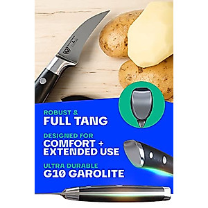 Dalstrong Tourne Peeling Paring Knife - 2.75" - Gladiator Series Elite - Forged German High-Carbon Steel - Sheath Included - NSF Certified