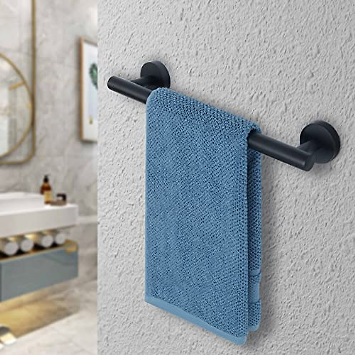 Towel Racks, Towel Rack Towel Holder Towel Rack for Bathroom Towel Rail Bathroom Towel Rack Wall Mounted Kitchen Bathroom Shelf Storage Rack Anniversary/Schwarz/a