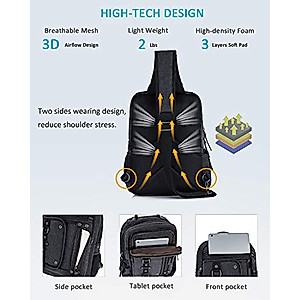 Messenger Bag for Men Canvas Sling Bag Crossbody Backpack Laptop Shoulder Bag Hiking Daypacks Casual Tactical Travel