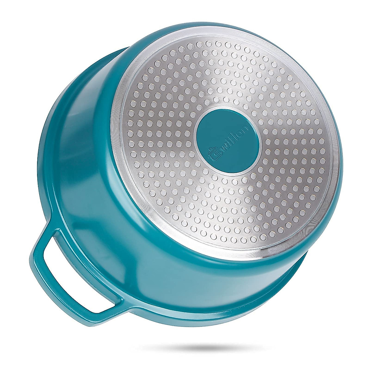 swiflon Light Weight Covered Dutch Oven,5Qt,Blue,Cast Aluminum Nonstick