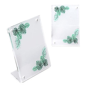Shanrya Desktop Picture Frame, Picture Frame Stable Placement Personalized Clear Acrylic Simple Cleaning for Home (Monstera Leaves)