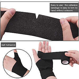 BQTQ 108 Rolls Self Adhesive Bandage Wrap 2 Inch Black Self Stick Bandage Athletic Wrap Tape Self Adherent Wrap Stretch Bandages Wraps Tape for Wrist Ankle Swelling Sprains (Black)