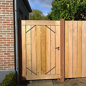 Sag Gate Kit - Set of 2 Gate Corner Bracket 90 Degree Bracket with Gate Hinges Heavy Duty for Wooden Fences - No Sag Gate Corner Brace Bracket for Doors, Driveway, Corral Gates, Wood Windows (8pc)