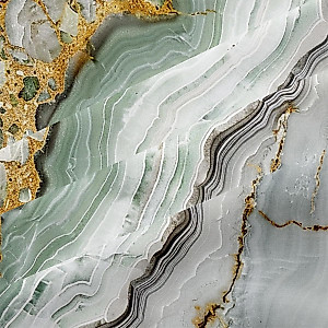 CCoutueChen Sage Green Marble Duvet Cover Queen Size Gold Foil Print Comforter Bedding Set Green White Marble Duvet Covers Set Modern Abstract Comforter Cover with 2 Pillowcases（Girls Women Adult）