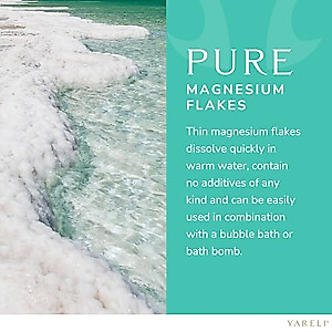 Yareli Dead Sea Bath & Foot Soak, Rosemary Peppermint Magnesium Bath Salt Flakes, Alternative to Epsom Salt, 5lbs with Over 250,000mg of Elemental Magnesium Per Bag