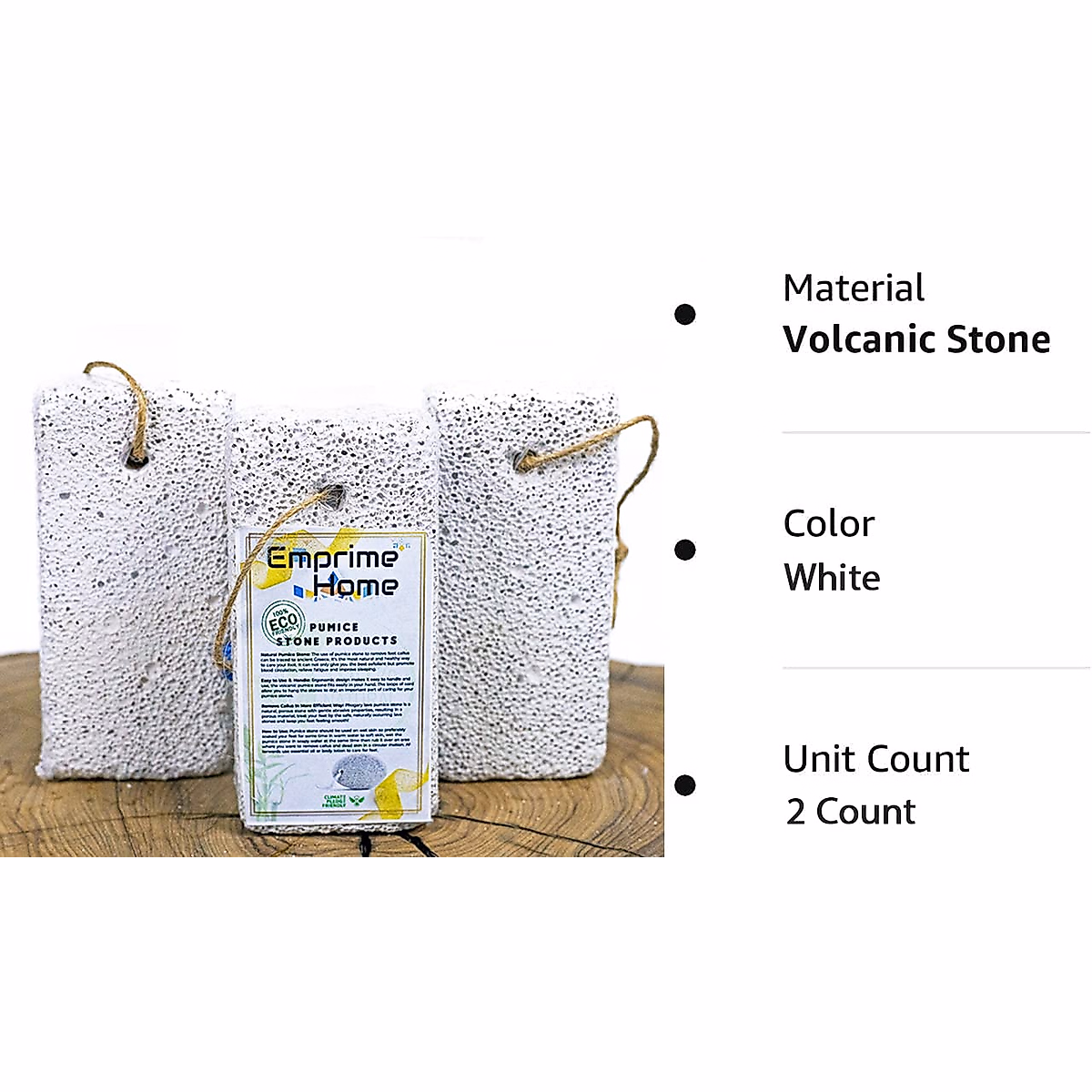 Natural Pumice Stone White for Feet Heels and Palm Set of 2- Pedicure Exfoliation Tool- Hard Callus Remover Health Foot Care Hypoallergenic Best Exfoliation- Corn Remover Dry Dead Skin from Pamukkale