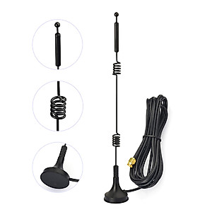 Bingfu Dual Band WiFi 2.4GHz 5GHz 5.8GHz 9dBi Magnetic Base SMA Male Antenna (2-Pack) for Wireless Vedio Security Camera Surveillance Recorder Truck Trailer Rear View Backup Camera Reversing Monitor