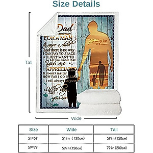 Dad Gifts Fathers Day Birthday Gifts from Son Throw Blanket,Gifts for Dad,Soft Fluffy Sherpa Warm Throw Blankets for Bed, Office and Couch