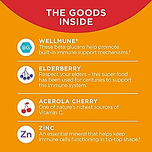 OLLY Kids Immunity Gummy, Immune Support, Wellmune, Elderberry, Vitamin C, Zinc, Chewable Supplement, Cherry - 50 Count