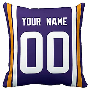 Throw Pillow 2 Packs Custom Any Name and Number for Men Youth Boy Gift
