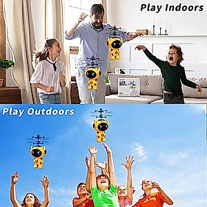 Ynybusi Flying Ball RC Toys,Built-in LED RC Robot Drone Remote Control Helicopter Indoor Outdoor Games Toys for Kids Boys Girls 6 7 8 9 10 Year Old Birthday (Yellow)