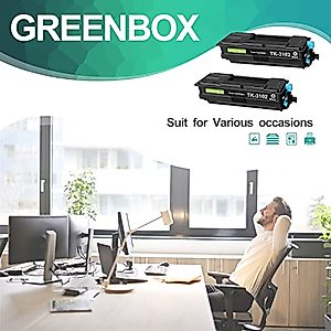 GREENBOX Compatible TK3102 High-Yield Toner Cartridge Replacement for Kyocera TK3102 TK-3102 1T02MS0US0 for ECOSYS M3040idn M3540idn FS-2100DN FS-2100D Printer (12,500 Pages, Black, 2-Pack)