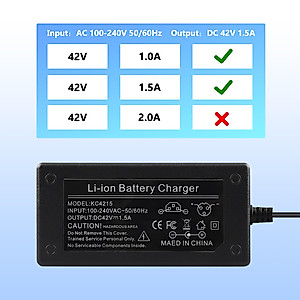 BXIZXD 42V Power Adapter for Bird & Lime Scooter Charger for Xiaomi M365, Lime-S, Skip, Spin, Ninebot ES2 ES4 E22 E25 Electric Scooter for 36V Li-ion Battery