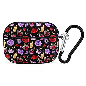 Goth Gothic Magic Crystal Potion Flower AirPods Pro Case Cover Gifts with Keychain, Shock Absorption Soft Cover Airpods Pro Earphone Protective Case for Men Women