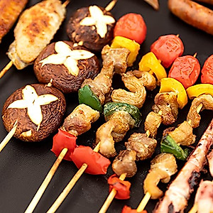 AssaiLuck Grill Mats for Outdoor Grill - Set of 6 Nonstick Heavy Duty Grill Mats - 15.75 x 13 Inches, PFOA-Free, Dishwasher Safe, 500°F Heat Resistant