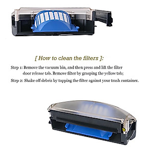 ANBOO Replacement Parts for iRobot Roomba 600 Series 694 692 690 680 660 665 651 650 614 & 500 Series 595 585 564,Filter,Side Brush,Pairs Bristle Flexible Beater Brush