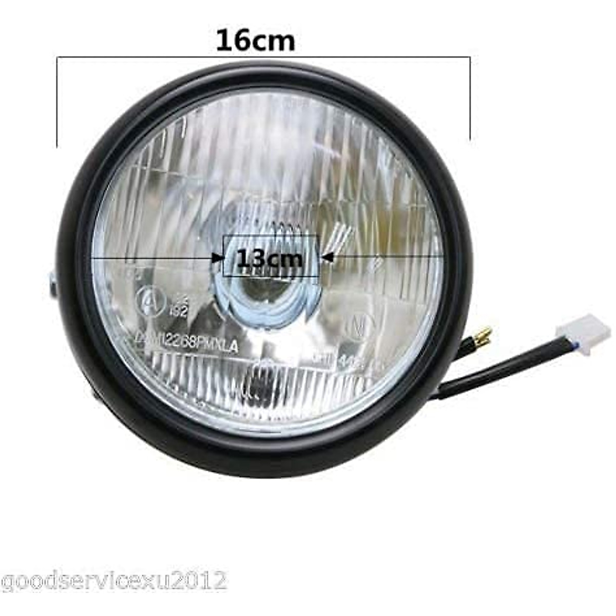 6.4" 12V 35W Old School Grille Retro Motorcycle ATV Side Mounting LED Headlight