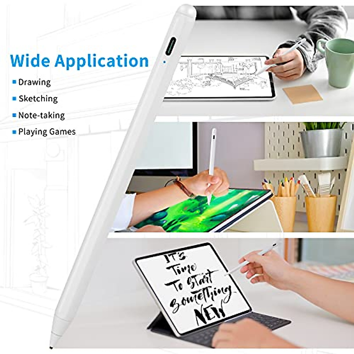 Stylus Pens for Amazon Kindle Fire 10 Pencil,Active Stylist Digital Pencil with 1.5mm High Sensitive Fine Tip Amazon Kindle Fire 11th Gen Pen White