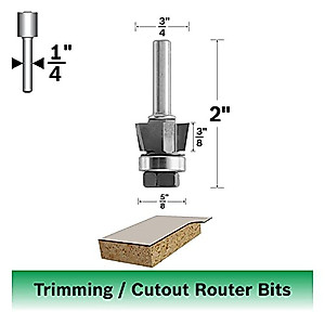 Bosch 85431M 10 degree x 3/8 In. Carbide Tipped 2-Flute Bevel Trim Assembly Bit