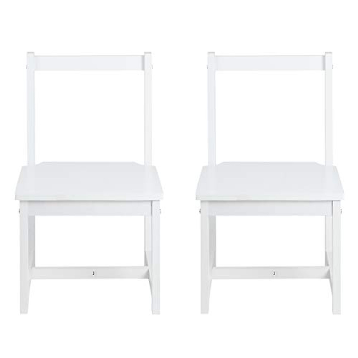 Amazon Basics Solid Wood Kids Activity Chair Set, 23.8-Inch Height - 2-Pack, White