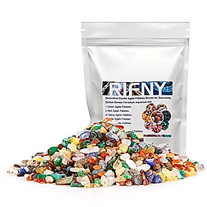 RIFNY Decorative Stones, 0.3 Inch Color Polished Gravel Rocks for Plant Flower Pots Vase Filler Decorative Air Plants Bamboo Succulents Cactus and Aquarium Fish Tank Decor (1 LB, Color)
