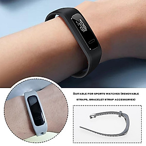 SING F LTD 2Pcs Watch Strap Replacement Compatible with Huawei Honor Band 3e/4e TPU Adjustable Watch Band Waterproof Wrist Strap 150~220mm Black Grey