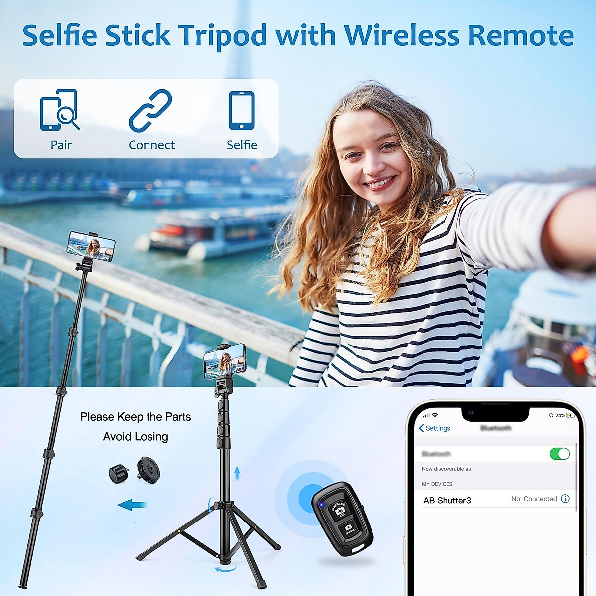 Phone Tripod, 80" Tall Tripod for iPhone with 13" Adjustable Gooseneck, Cell Phone Tripod with Remote and Phone Holder, Overhead Tripod Stand for iPhone 15 14 13 12 Android Phone
