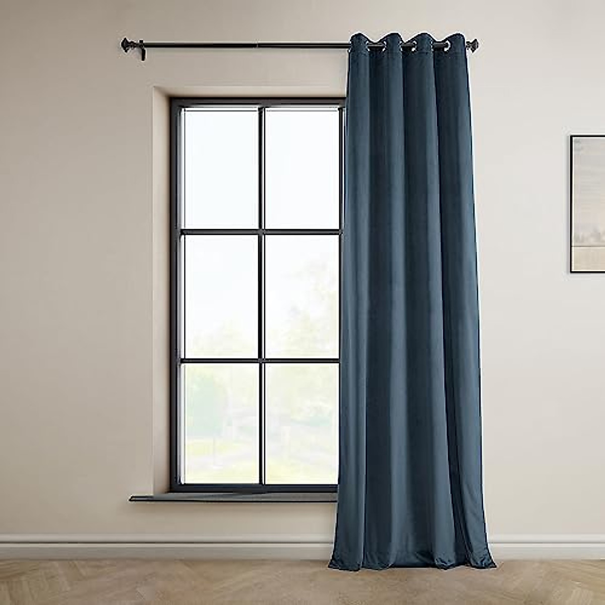 HPD Half Price Drapes Heritage Plush Velvet Grommet Curtains for Bedroom & Living Room 50 X 96, VPYC-161258-96-GR (1 Panel) London Blue