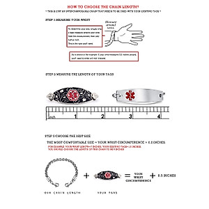 LinnaLove Stainless Steel Rolo Chain Interchangeable Bracelets-Match Medical id tag(CK06-6)