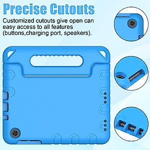 BMOUO Kids Case for Alcatel Joy Tab 2 8” 2020 (Model 9032Z), Shockproof Convertible Handle Stand Metroby t-Mobile Alcatel Joy Tab 2 Tablet Case - Blue