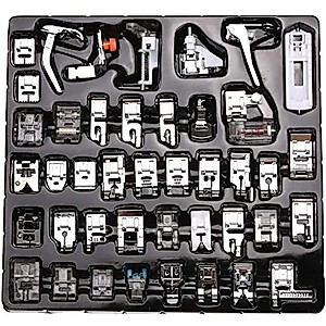 eoocvt 42pcs Domestic Sewing Machine Presser Feet Set for Brother, Babylock, Singer, Janome, Elna, Toyota, New Home, Simplicity, Necchi, Kenmore, and White Low Shank Sewing Machines