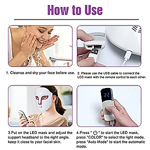OSITO LED Light Therapy Facial Mask (FSA/HSA Eligible) Acne Treatment LED Mask Facial Therapy Red Light Reduces Wrinkles Unlimited Sessions for Acne Face Skin Treatment