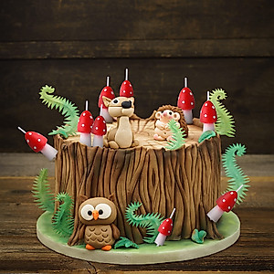 Tondiamo 9 Pcs Birthday Candles Forest Mushroom Candles Mushroom Cake Decorations Mushroom Cake Topper Woodland Cupcake Topper