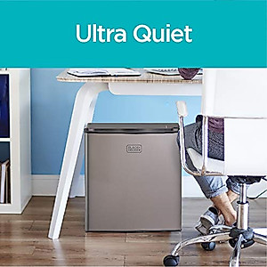 BLACK+DECKER BCRK17V Compact Refrigerator Energy Star Single Door Mini Fridge with Freezer, 1.7 Cubic Ft., VCM, Silver