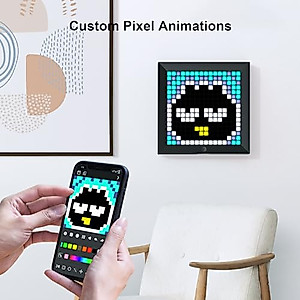 Divoom Pixoo - Pixel Art Digital Picture Frame with 16x16 LED Display APP Control - Cool Animation Frame Wall/Desk Mount for Gaming Room & Bedside Table -Black