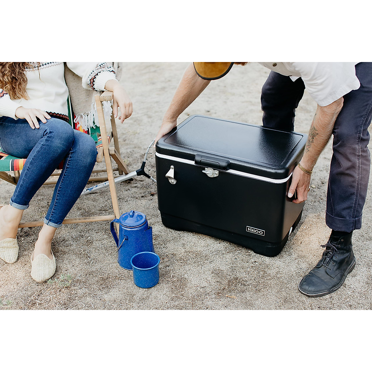 Igloo Black 54 QT Legacy Steel Belted Cooler with Bottle Opener