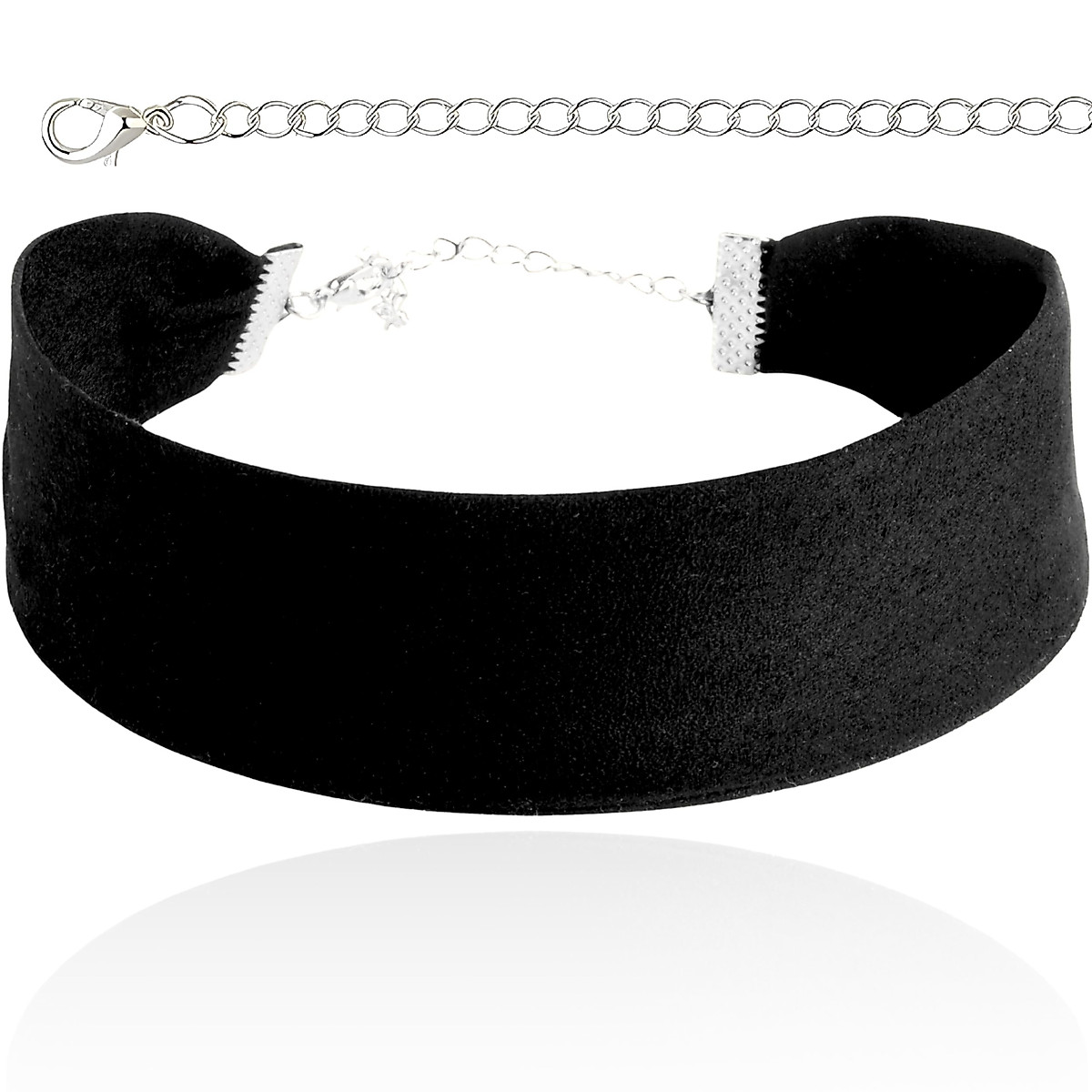 STACKABLE CREATIONS Black Choker Necklaces for Women, Wide Velvet Thick 90s Ribbon Neck Collar