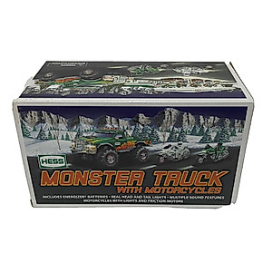 Hess C-46 2007 Monster Truck with 2 Motorcycles, Green and White