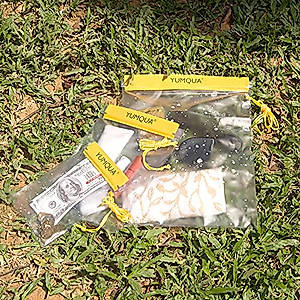 YUMQUA Clear Waterproof Bags, Water Tight Cases Pouch Dry Bags for Camera Mobile Phone Maps Pouch Kayak Military Boating Document Holder, Yellow