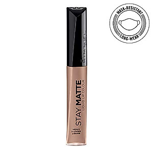 Rimmel London Stay Matte Liquid Lip Color with Full Coverage Kiss-Proof Waterproof Matte Lipstick Formula that Lasts 12 Hours - 706 Raw Embrace, .21oz