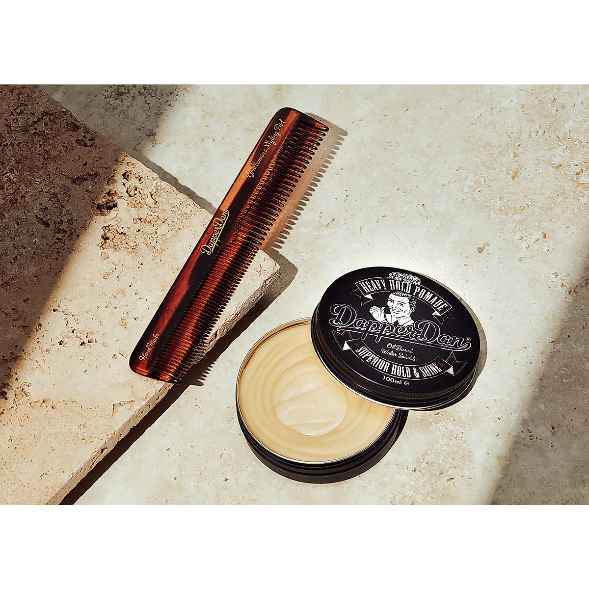 Dapper Dan Heavy Hold Pomade for Men, Strong Hold and High Shine Mens Hair Styling Product, Oil Based, Water Soluble, Liquorice and Vanilla Scent, 2 x 100 ml