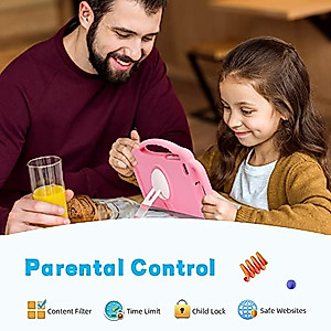 Azeyou 7 inch Android 11.0 Tablet for Kids, 2GB RAM 32GB ROM Toddler Tablet with Bluetooth, WiFi, Dual Camera, Shockproof Case, Kids APPs Pre-Installed, Parental Control, K10 Tablet Pink