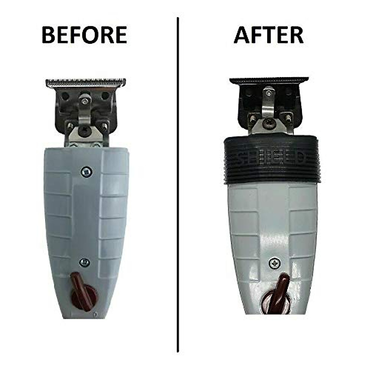 The Shield - Custom Modified Skeleton GTX Grip Cover, Compatible with Andis T-Outliner Modified Skeleton Trimmer (Gray)