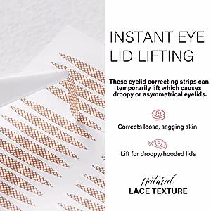 Eyelid Tape, Eyelid Lifter Strips, Double Eyelid Tape for Hooded Eyes Invisible Lifting Droopy Uneven Mono Eyelids, 3 Shapes, 480Pcs