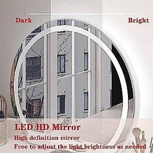 Makeup Desk With Drawers and Mirror Light Make Up Vanity Station Brightness Adjustable Vanity Table Set With Lots Storage Hidden And Open Storage Shelves White Vanity Desk Vanity for Women Girls