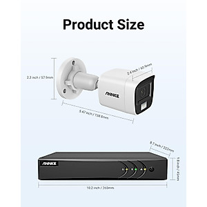 ANNKE 8CH 3K Lite AI DVR with Human/Vehicle Detection, H.265+ Surveillance Security Camera System with Audio and 4pcs 1080P Security Cameras with Dual Light, IP67, Color Night Vision, 1TB Hard Drive